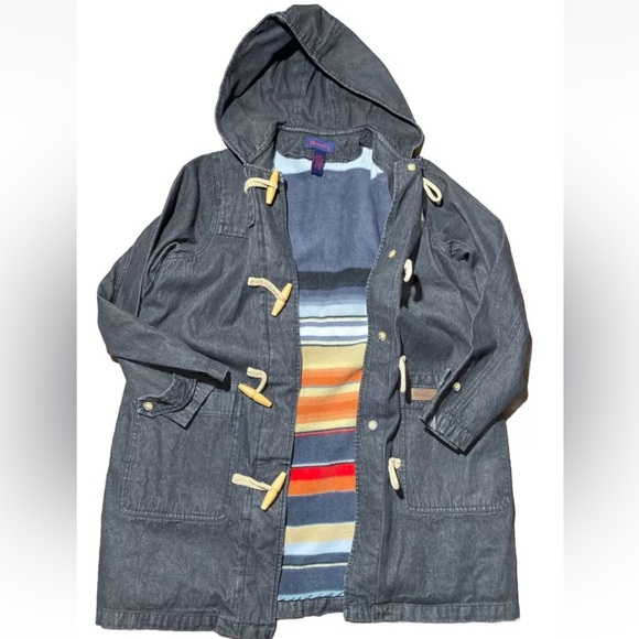 Denim&Co | Jackets & Coats | Denim Toggle Closure Chore Coat With South ...